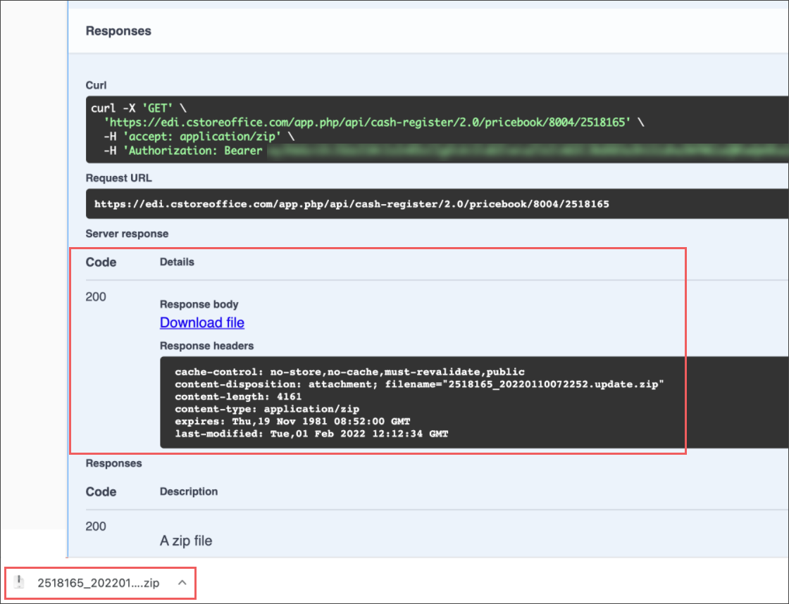 Calling the Pull Price Book APIs