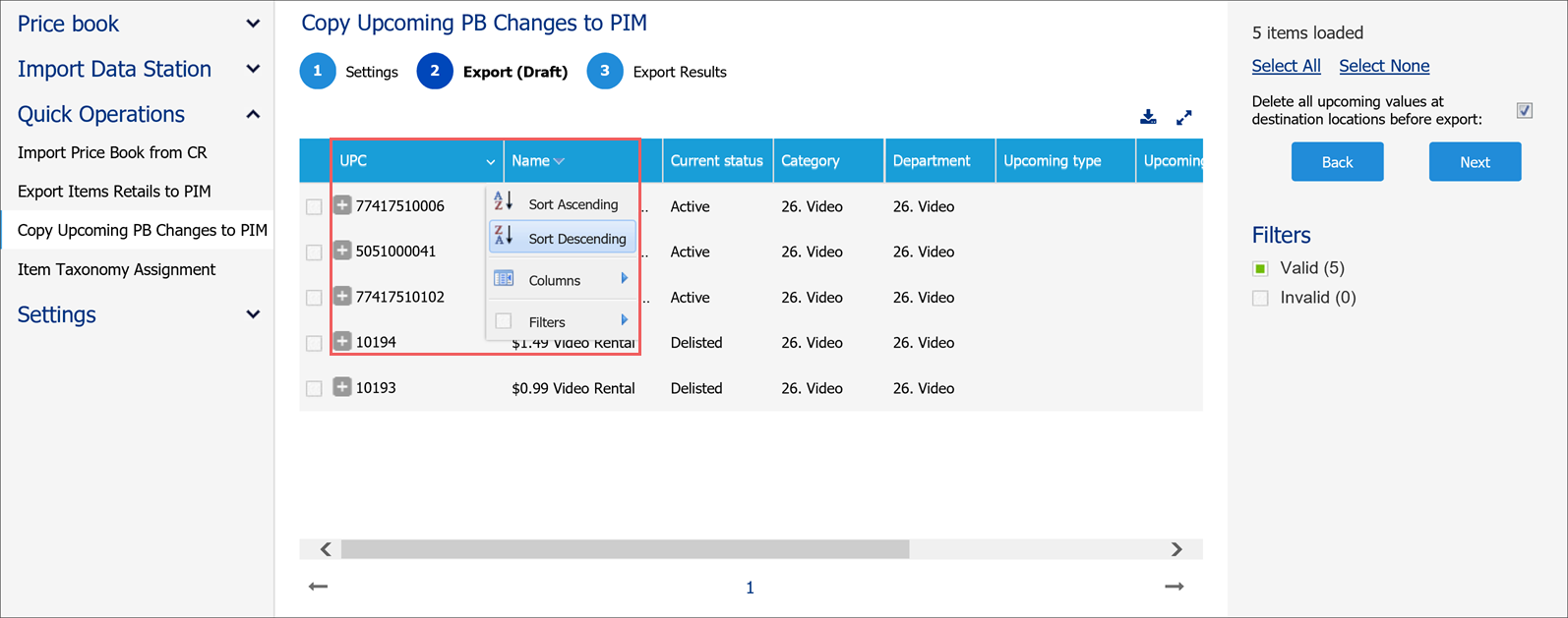 Processing Items with Upcoming PB Changes