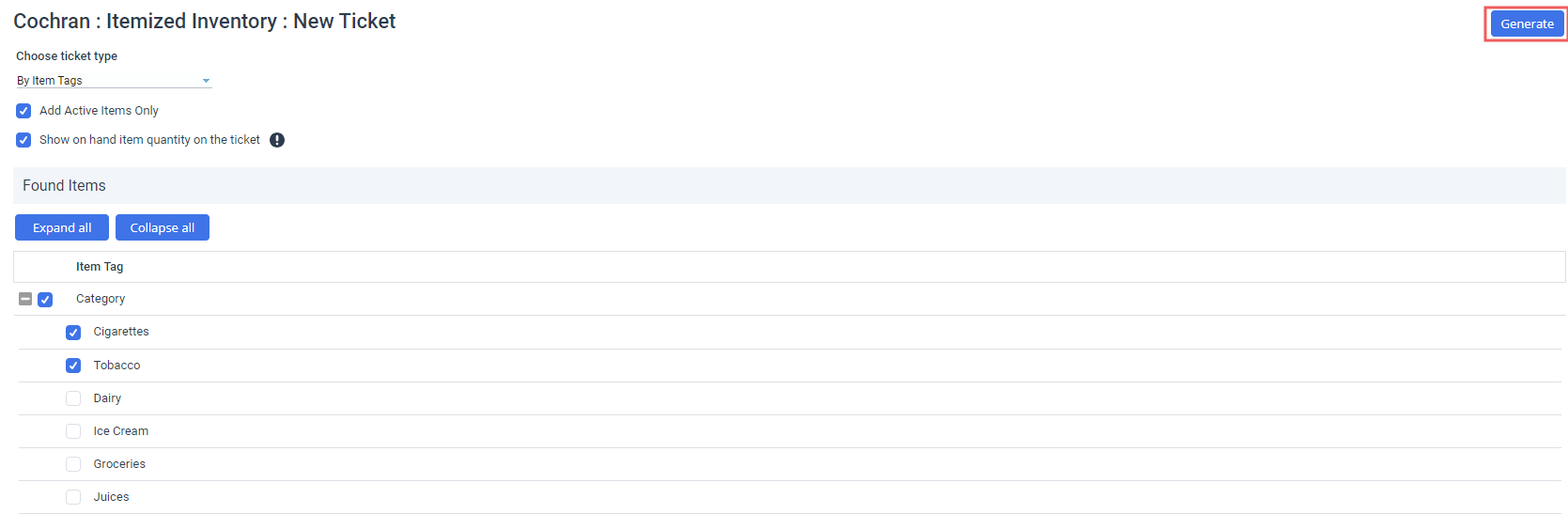 Processing Cycle Count Tickets for Spot Inventory Checks