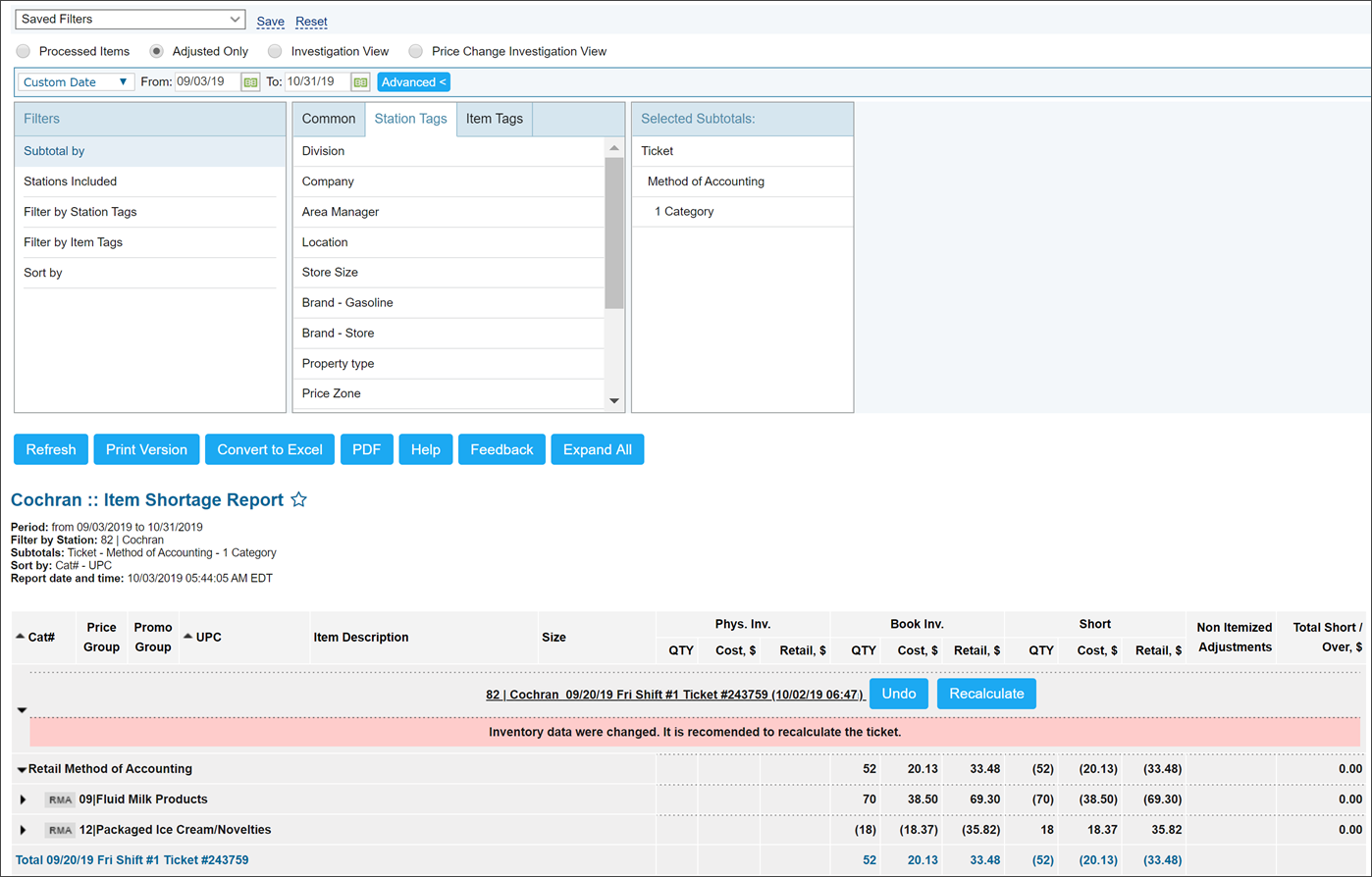 Managing Cycle Counts Tickets