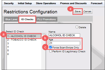 Setting Up Cash Register for Age Verification