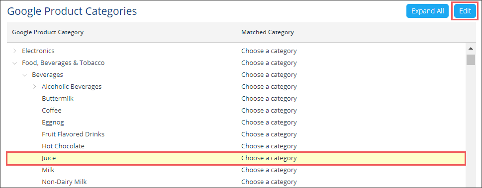 Editing the Google Product Categories List