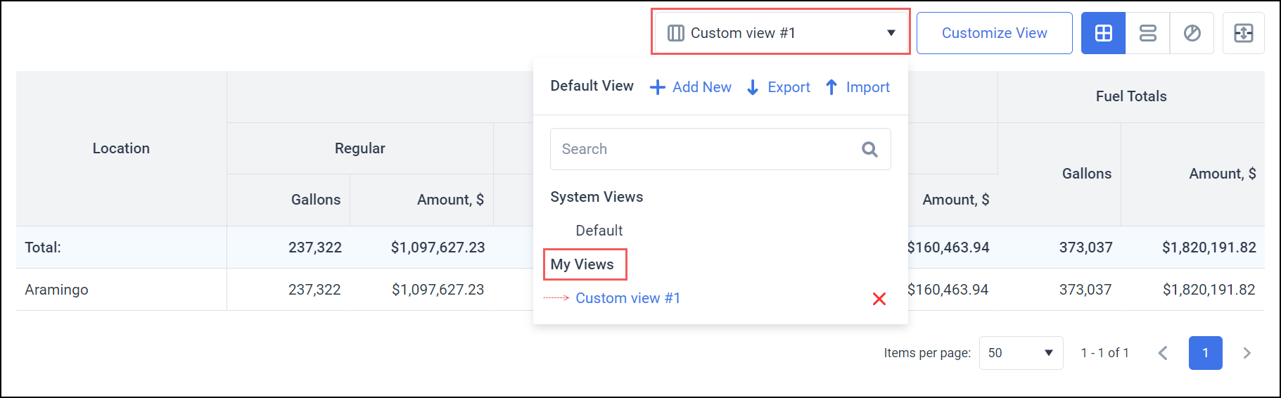 Managing Custom Views