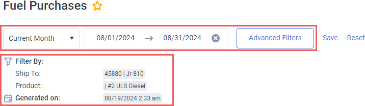 Fuel Purchases Report