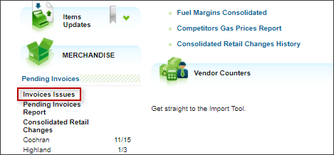 Invoices Issues Report