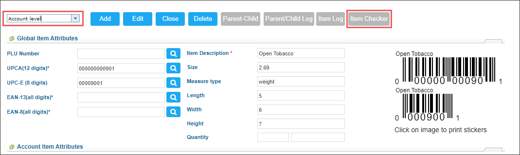 Working with the Item Checker Report at the Account Level