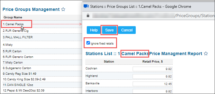 Price Groups Management Report