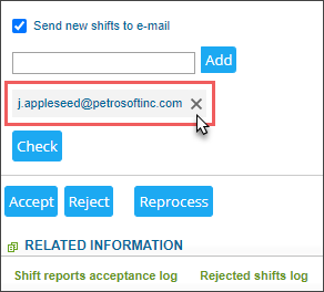 Sending Shifts via Email