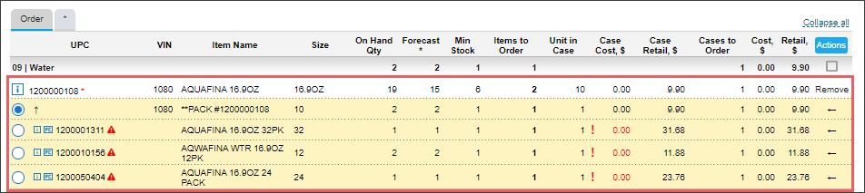 Generating Merchandise Order