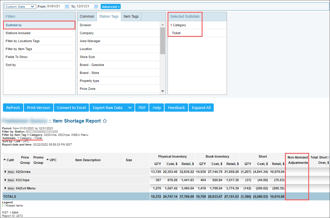 Troubleshooting Non-Itemized Adjustments