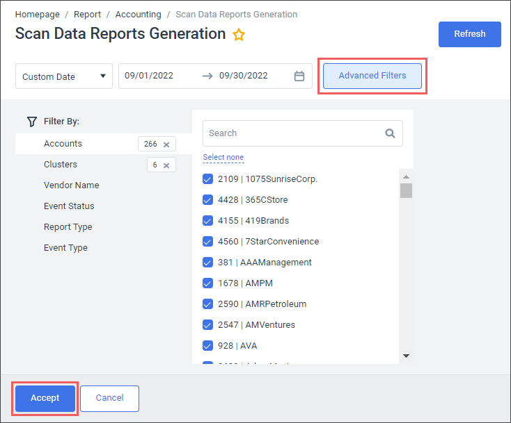 Scan Data Reports Generation