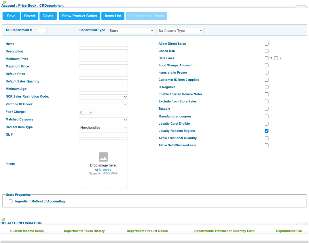 Adding CR Department (CStoreOffice®)