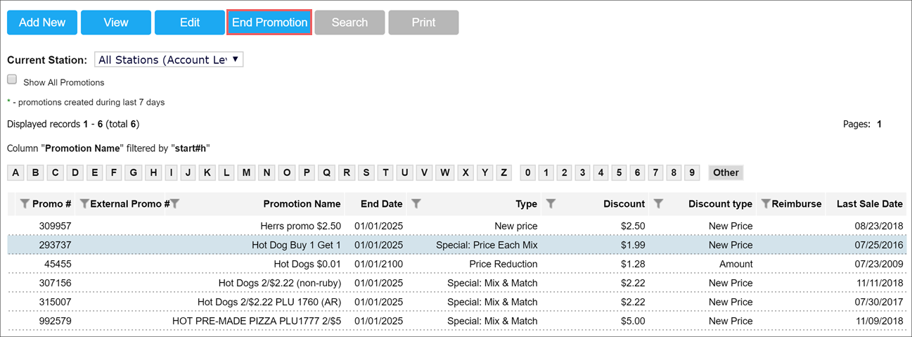 Ending Promotion (CStoreOffice®)