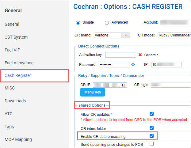 Station ATG Settings