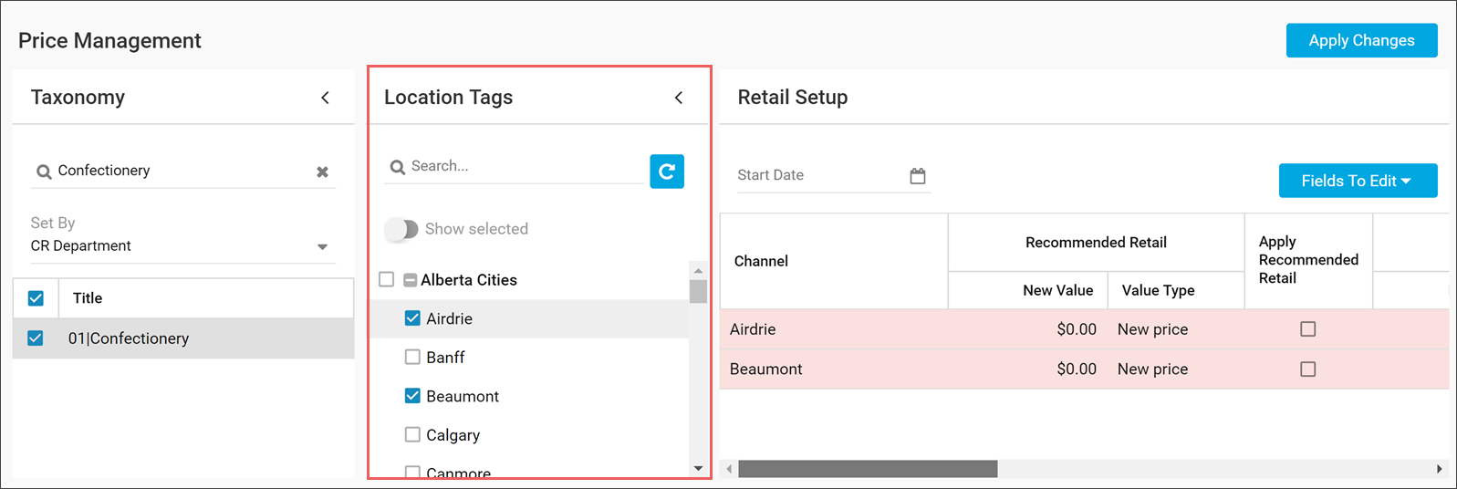 Managing Item Prices