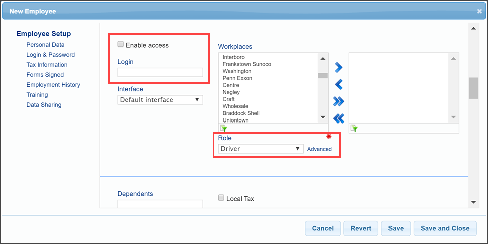 Setting Up Employees