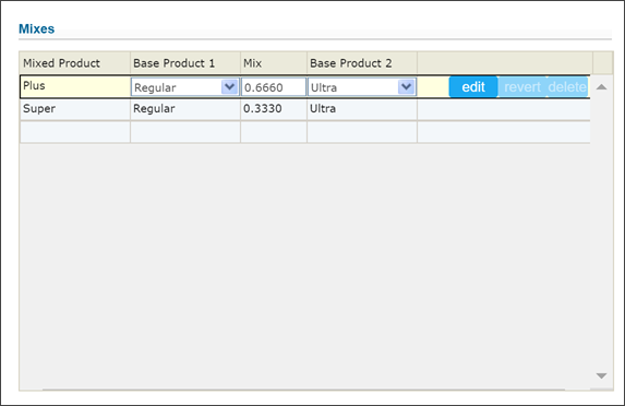 Setting up Products and Mixes
