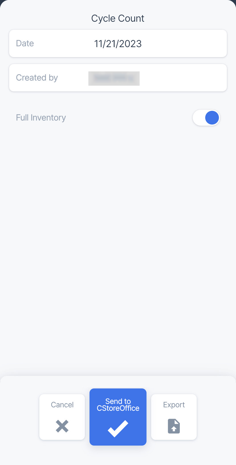 Creating a Cycle Count Ticket from the Basket