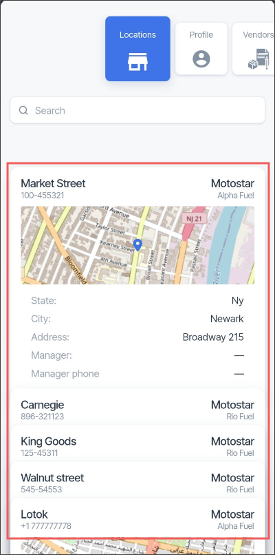 Locations Menu Permissions